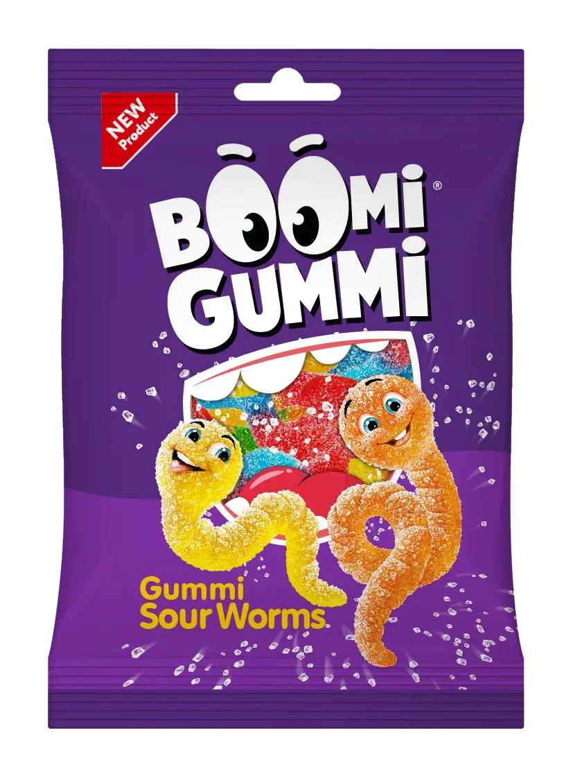Gummi candies Boomi Gummi Sour Worms — Buy sweets online | Millennium ...